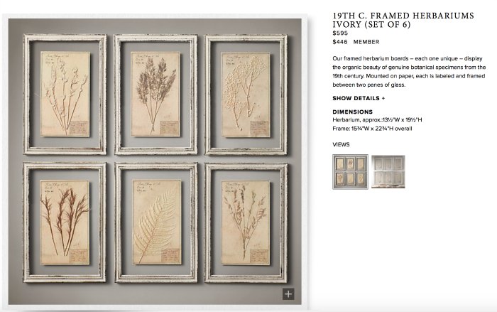 DIY : How to Create a Restoration Hardware Inspired Herb Framed Gallery
